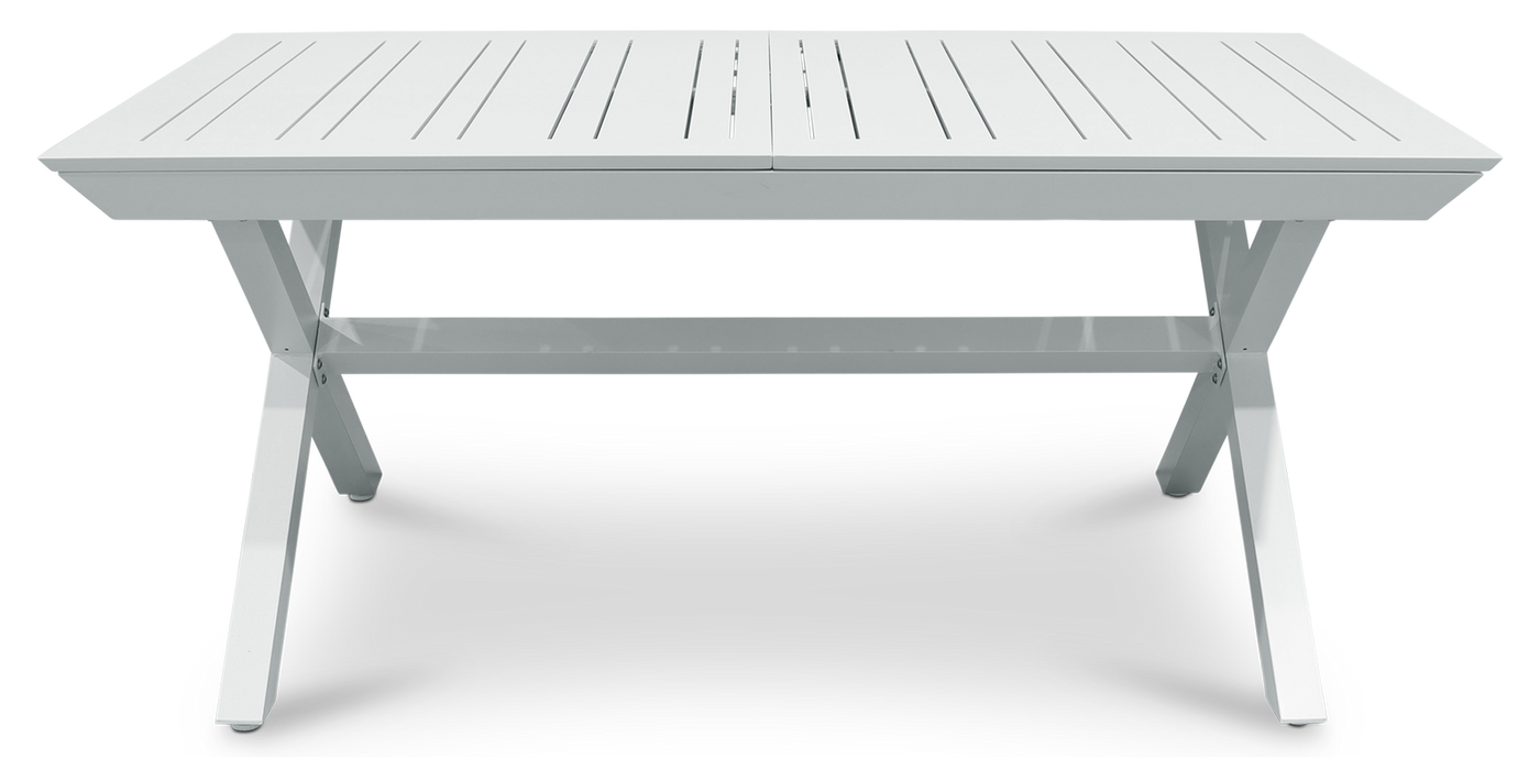 Caribbean Outdoor Extension Dining Table in White Aluminium – The ...